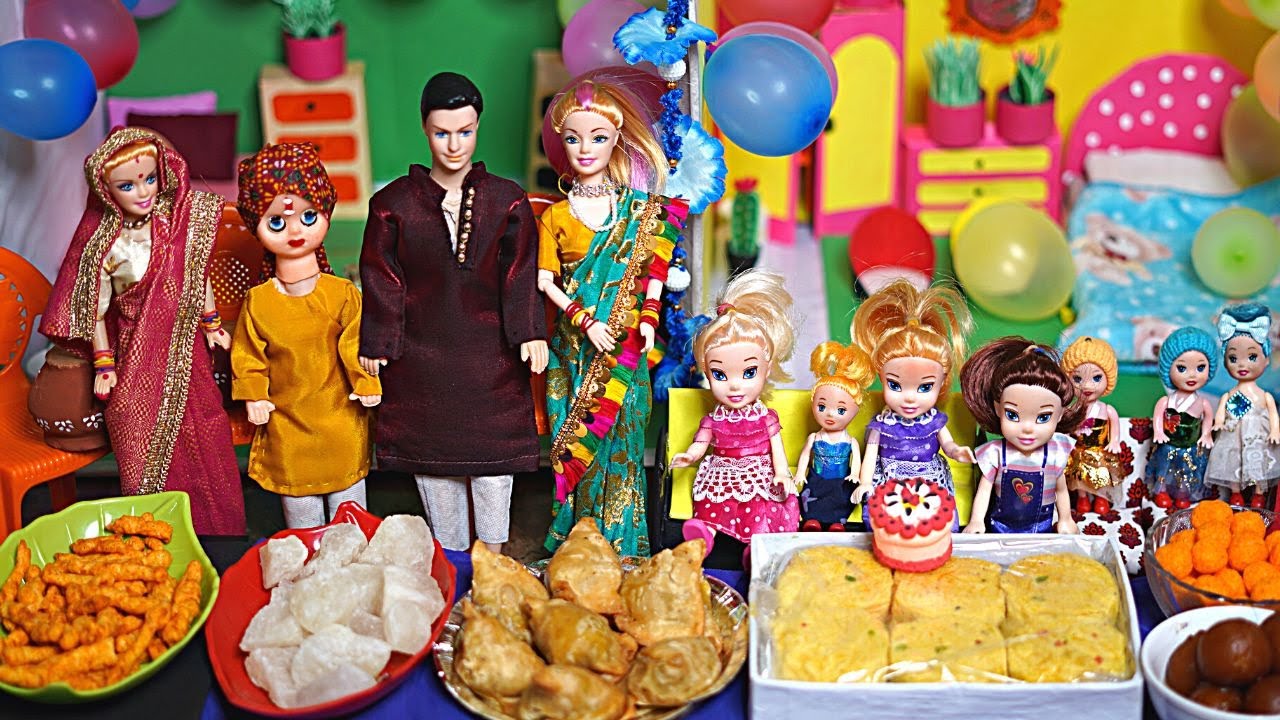 Barbie lndian Village Routine/viraz uncle party part 2/Barbie Ki Hindi ...