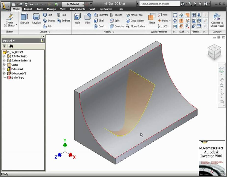Autodesk Inventor 3D Sketch: Intersection Curves - YouTube