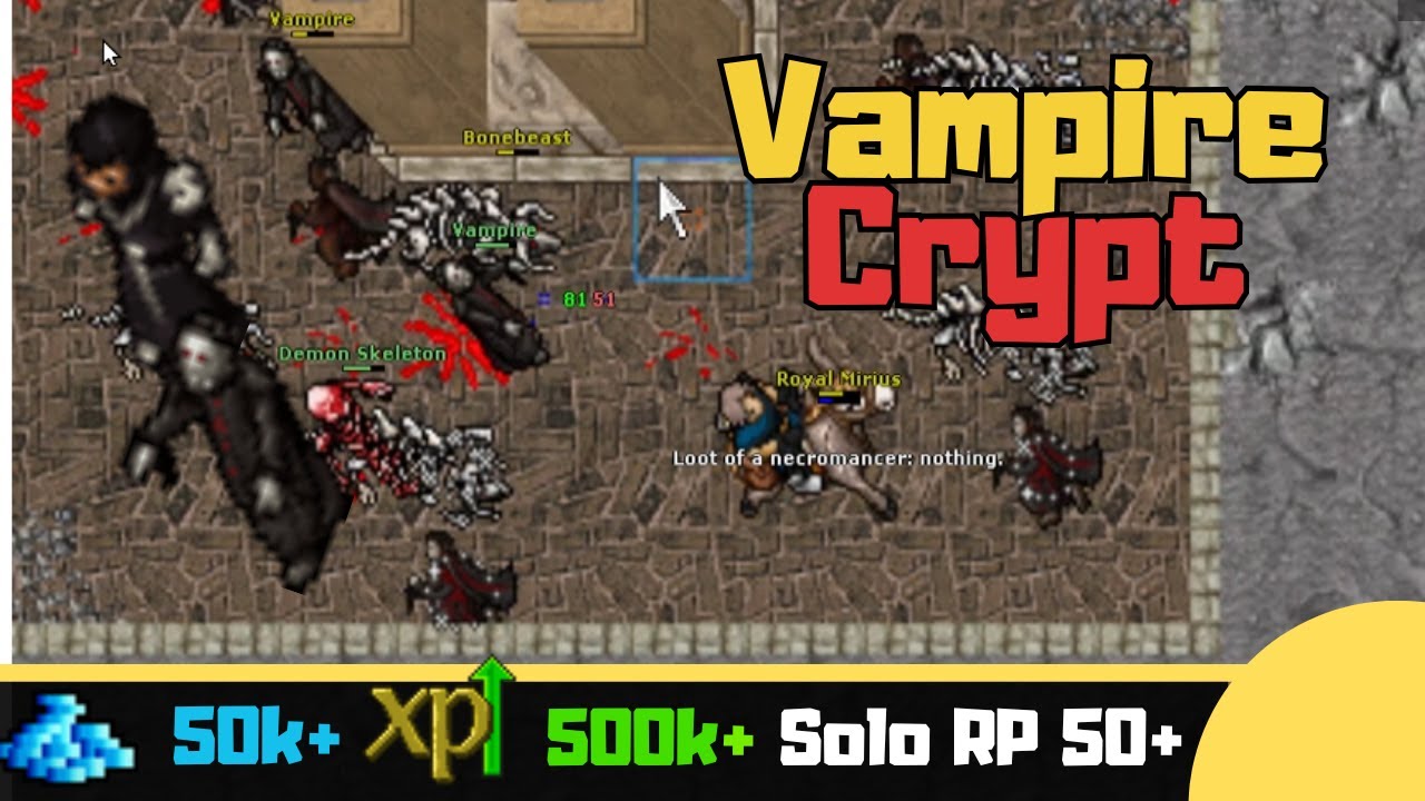 RP 50+ Edron Vampires [Tibia Solo Paladin] - YouTube