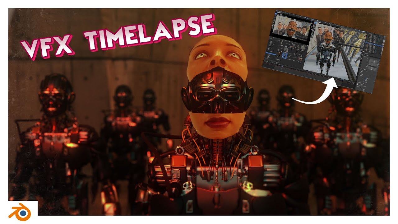 Blender Timelapse: Making cyberpunk android assembly line - YouTube