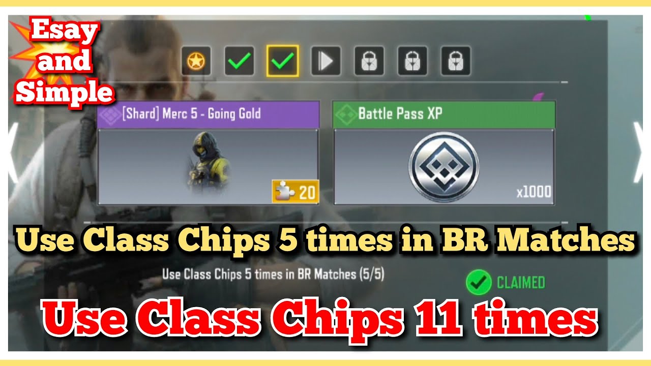 Call Of Duty Mobile Use Any Class Chips 5 times in BR Matches Task ...