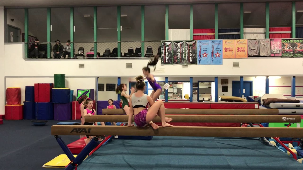 Level 9 beam routine - YouTube