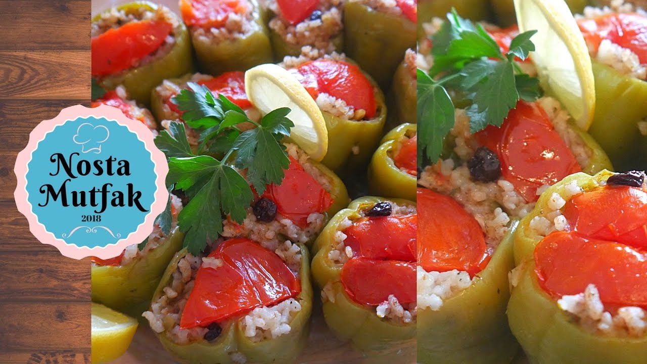 Zeytinyagli Biber Dolmasi - Rice Stuffed Bell Peppers - YouTube