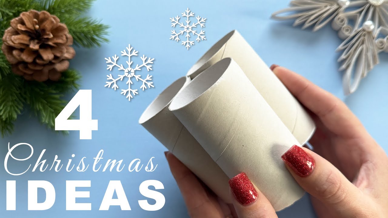 4 Christmas Crafts Ideas! Toilet Paper Roll Winter Ornaments Crafts ...