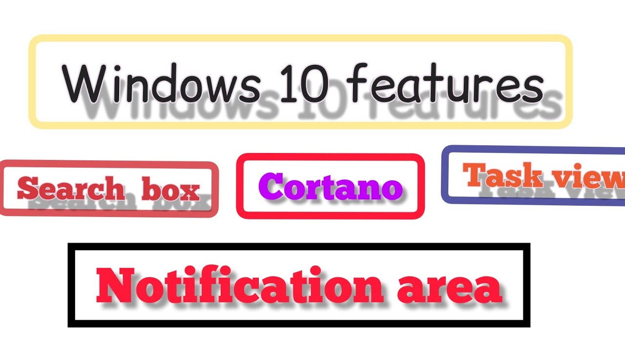Search Box, Cortana, Task View, Notification Area.... 👩‍🏫Windows 10 ...