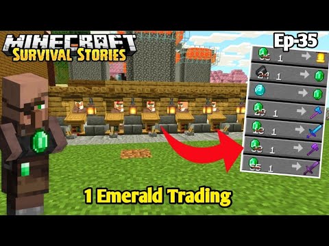 I Build ONE EMERALD TRADING HALL In Minecraft Survival || MoMo Gamerz ...