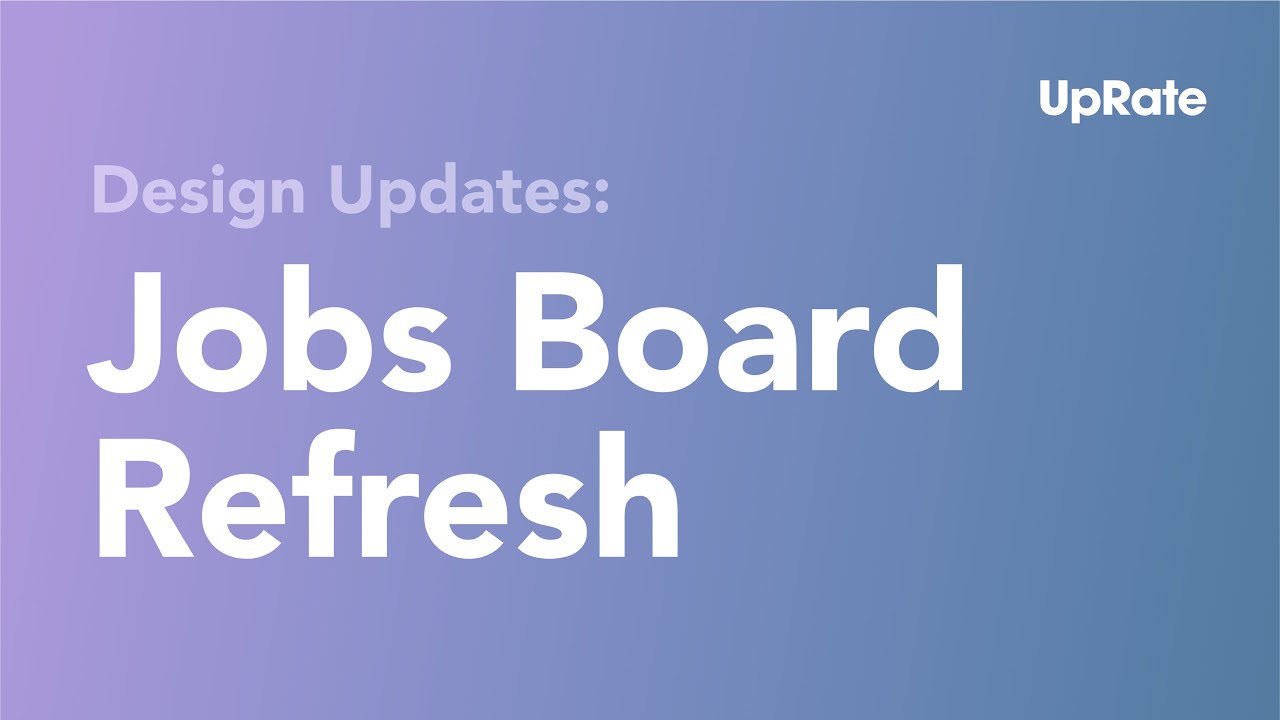 New Jobs Board Design UpDates - YouTube