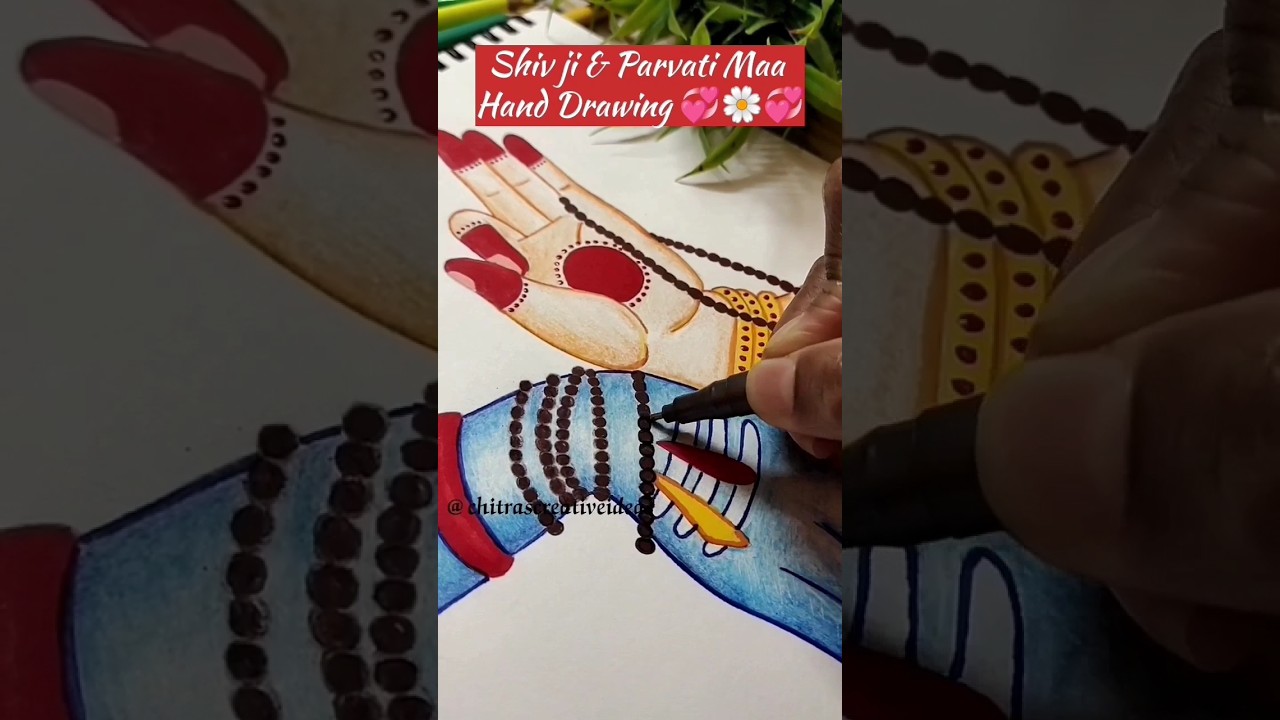 🌸Shivshakti Drawing😍🌸!!Shivji-Parvati mata Hand Drawing !!#shiv # ...