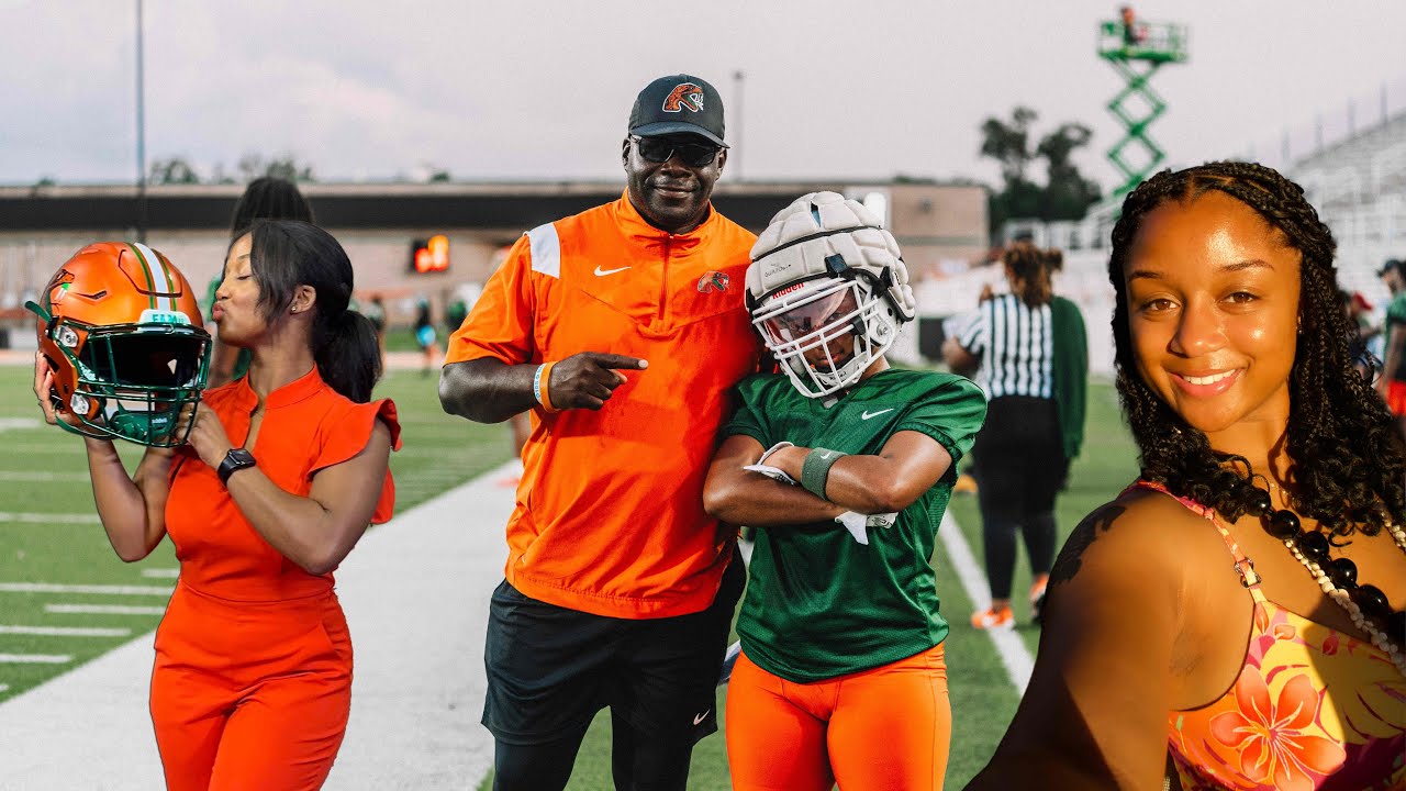 SHE PRACTICED WITH THE FAMU FOOTBALL TEAM AT FALL CAMP (MIC'D UP) - YouTube