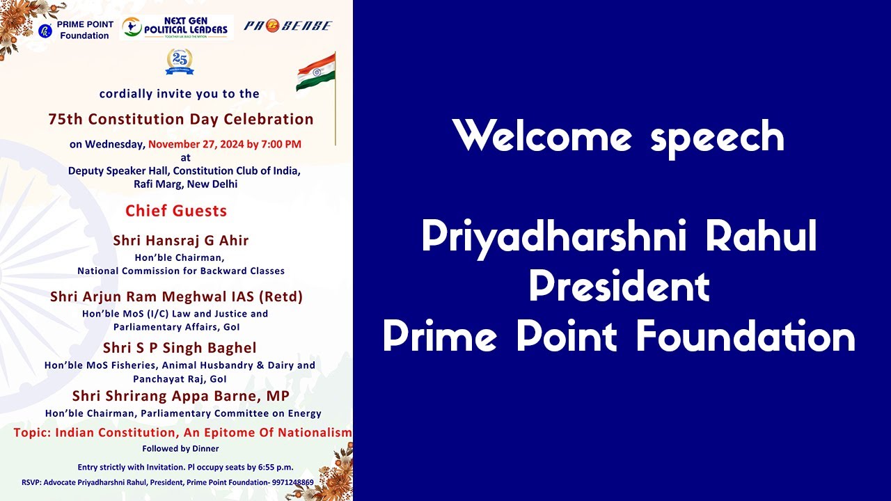 75th Constitution Day 2024 by Prime Point Foundation at Delhi - Welcome ...