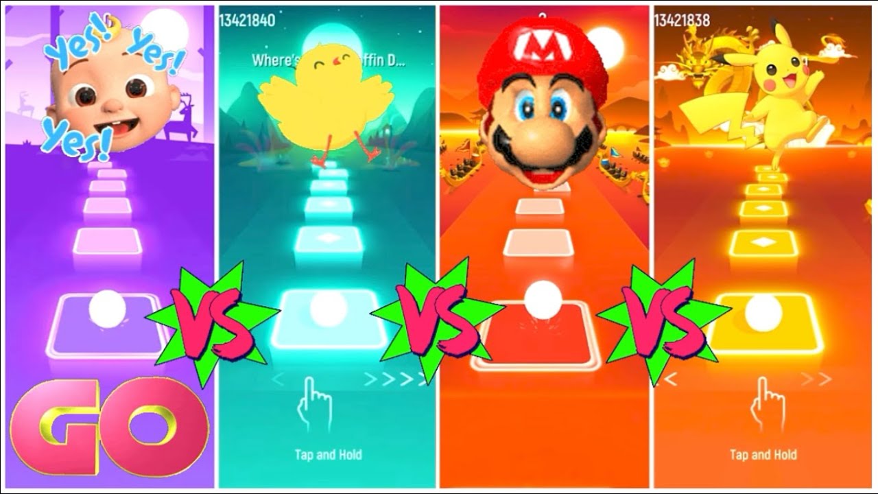 Cocomelon vs Chicky vs Mario vs Pikachu - Tiles Hop EDM Rush Game King ...