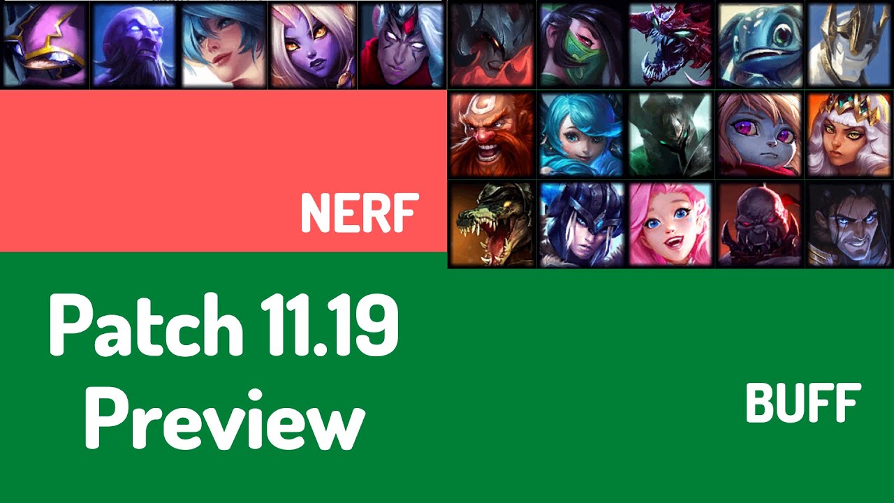 lol Patch 11.19 Preview | Champion Buffs & Nerfs / Adjustments - League ...