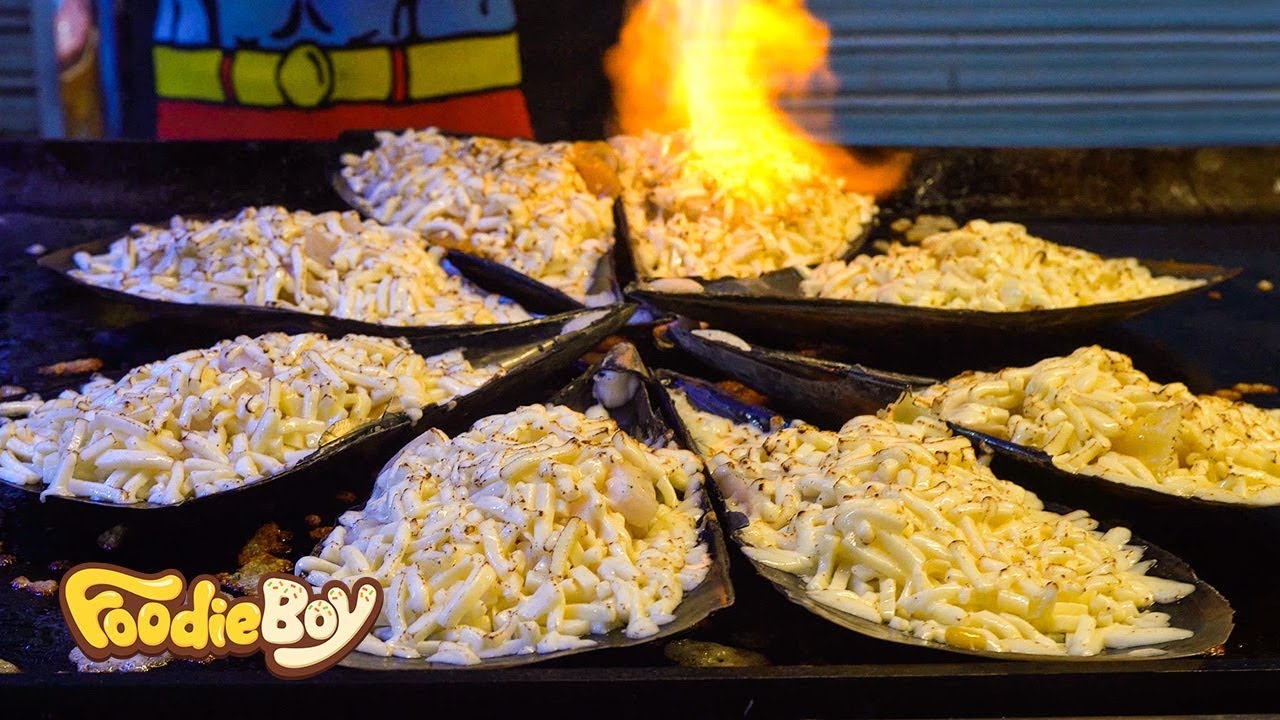 Giant Pen Shell Recipes / grilled, stew, with cheese and wasabi - YouTube