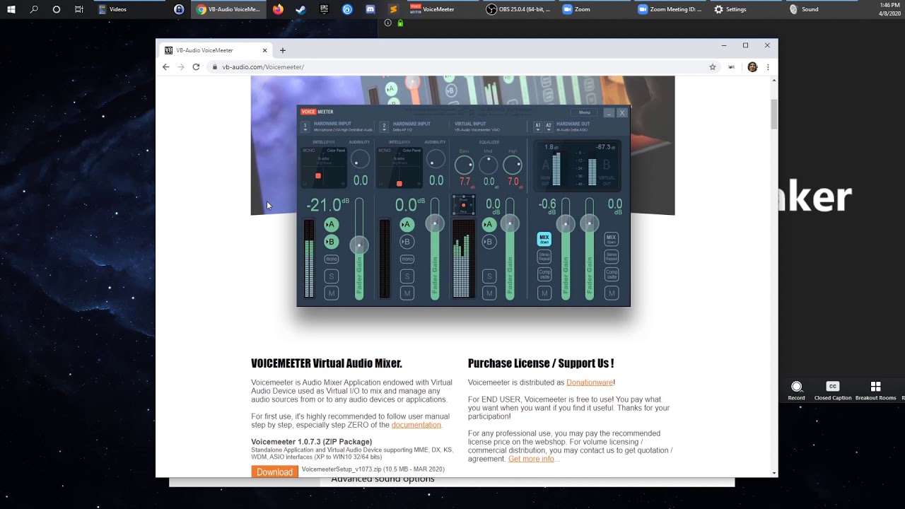 Voice Meter audio mixing - YouTube
