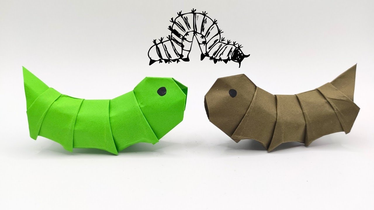 Easy Origami CATERPILLAR 🐛 How to make a paper caterpillar - YouTube