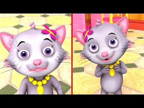 Meow Meow cat Song | Cat Song | 3D Hindi Rhymes For Children | Meon ...
