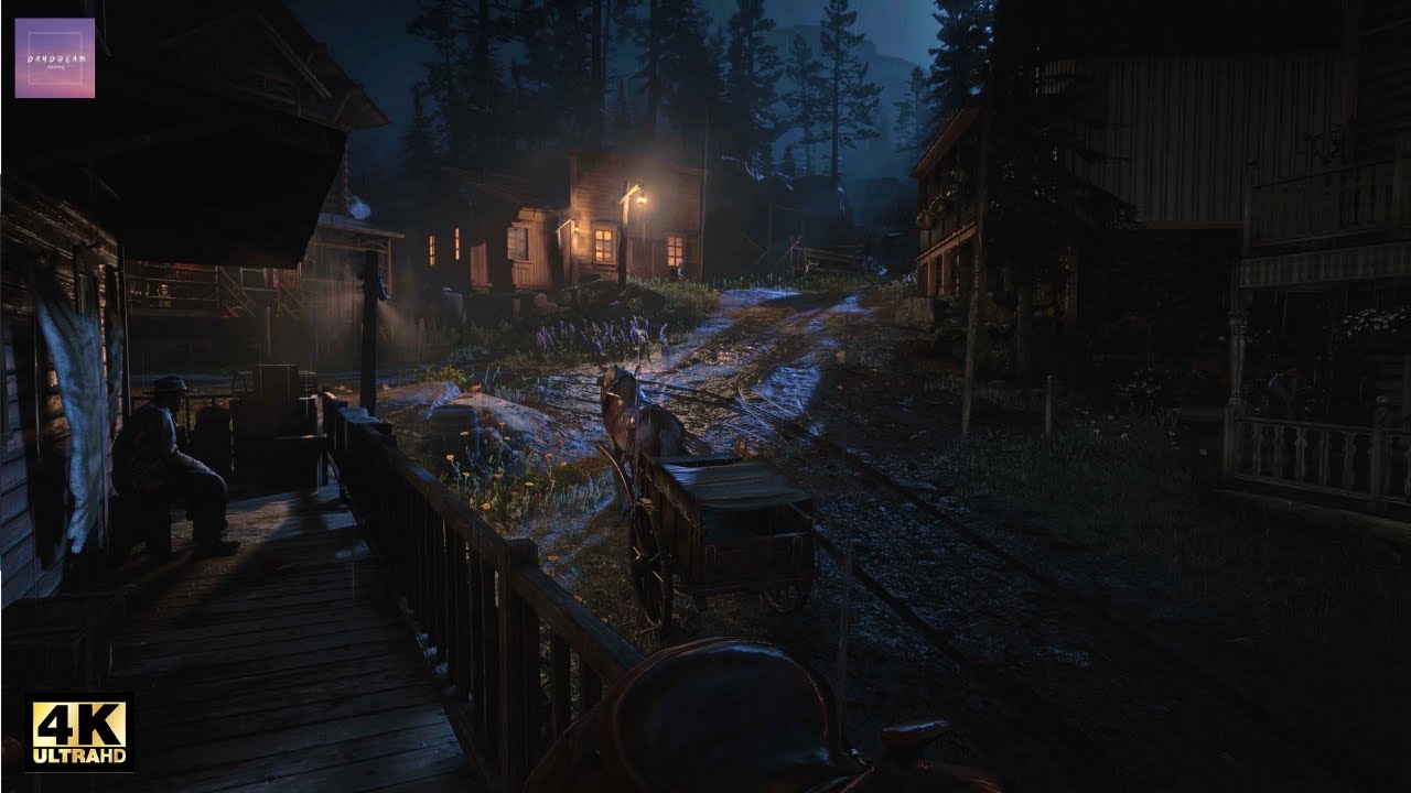Walking in the Rain at Night in Red Dead Redemption 2 - Strawberry ...