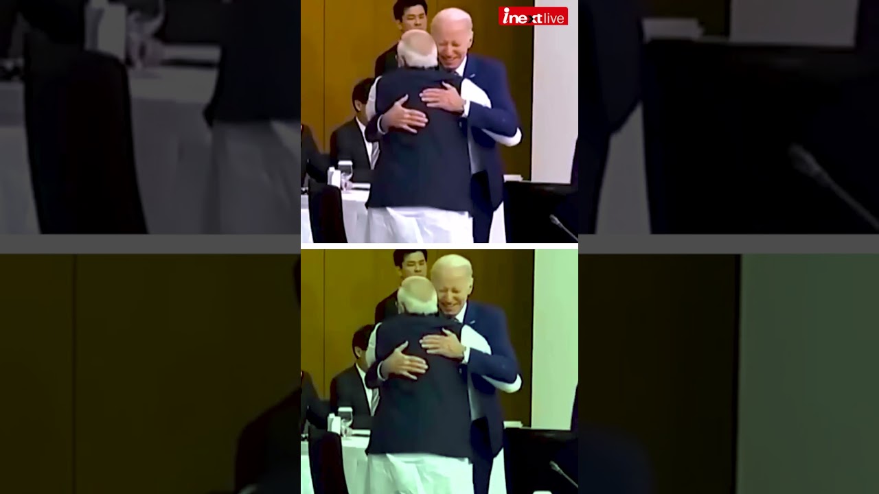 PM Modi and US President Joe Biden share a hug when they meet at G7 ...