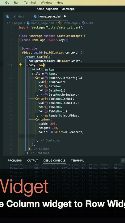 Flutter Row And Column Widget Flutter Flutterproject Fluttertutorials Youtube 
