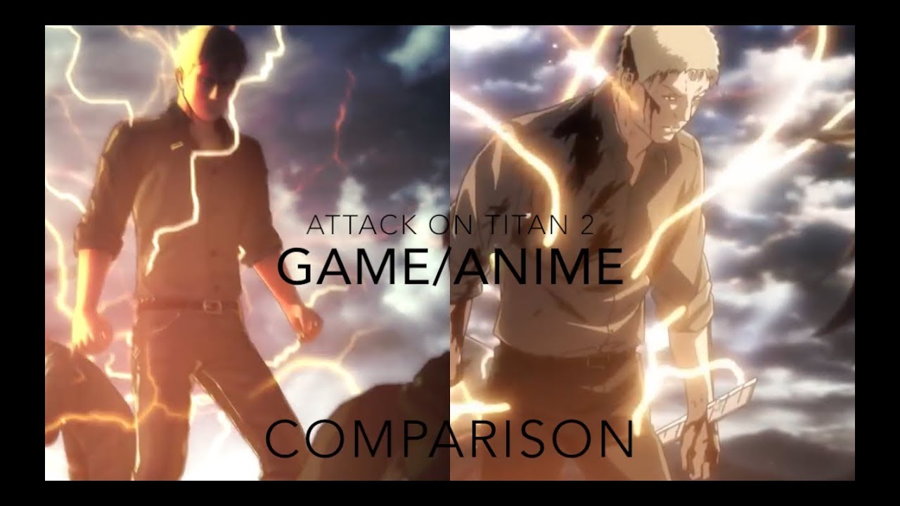 Attack On Titan 2 Game/ Anime Comparison - YouTube