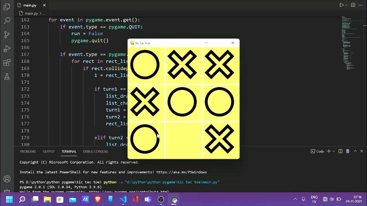 Tic Tac Toe in python - pygame - YouTube