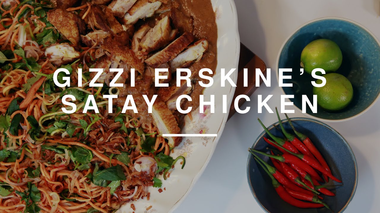 Chicken Satay Salad w Asian Spiralized Vegetables | Gizzi Erksine ...