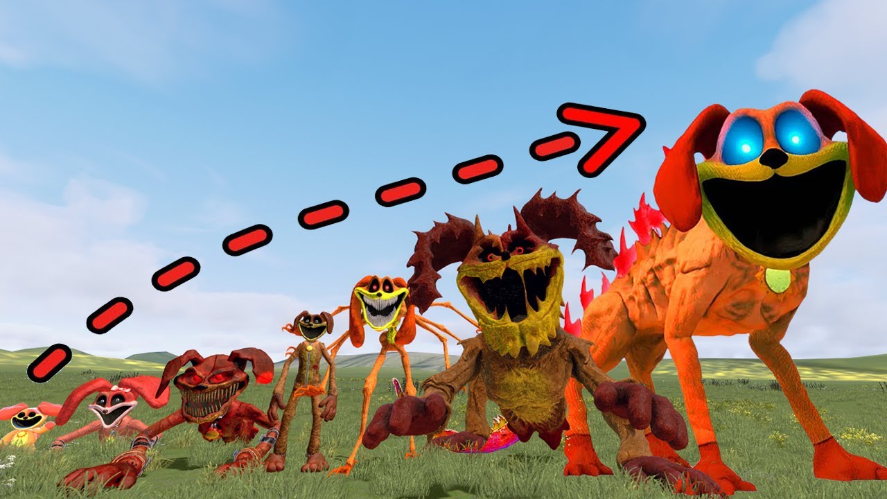 EVOLUTION OF DOGDAY GODZILLA SMILING CRITTERS In Garry's Mod! (Poppy ...