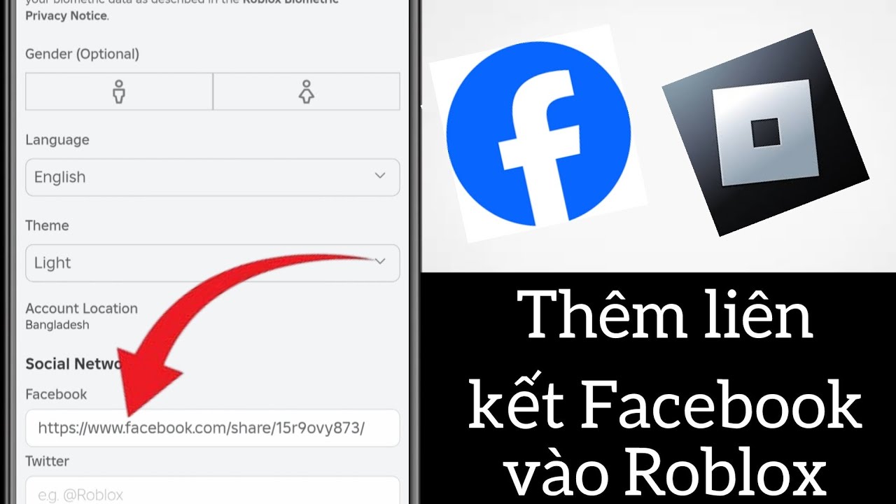 cách thêm liên kết Facebook vào tài khoản Roblox - YouTube
