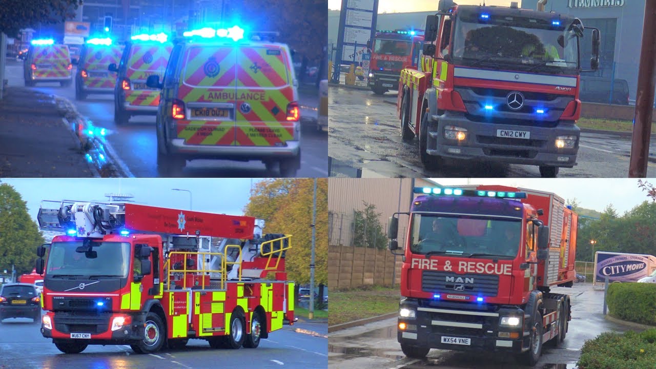 [PART 3] MASSIVE INDUSTRIAL FIRE IN CARDIFF - Convoys of Specialist ...