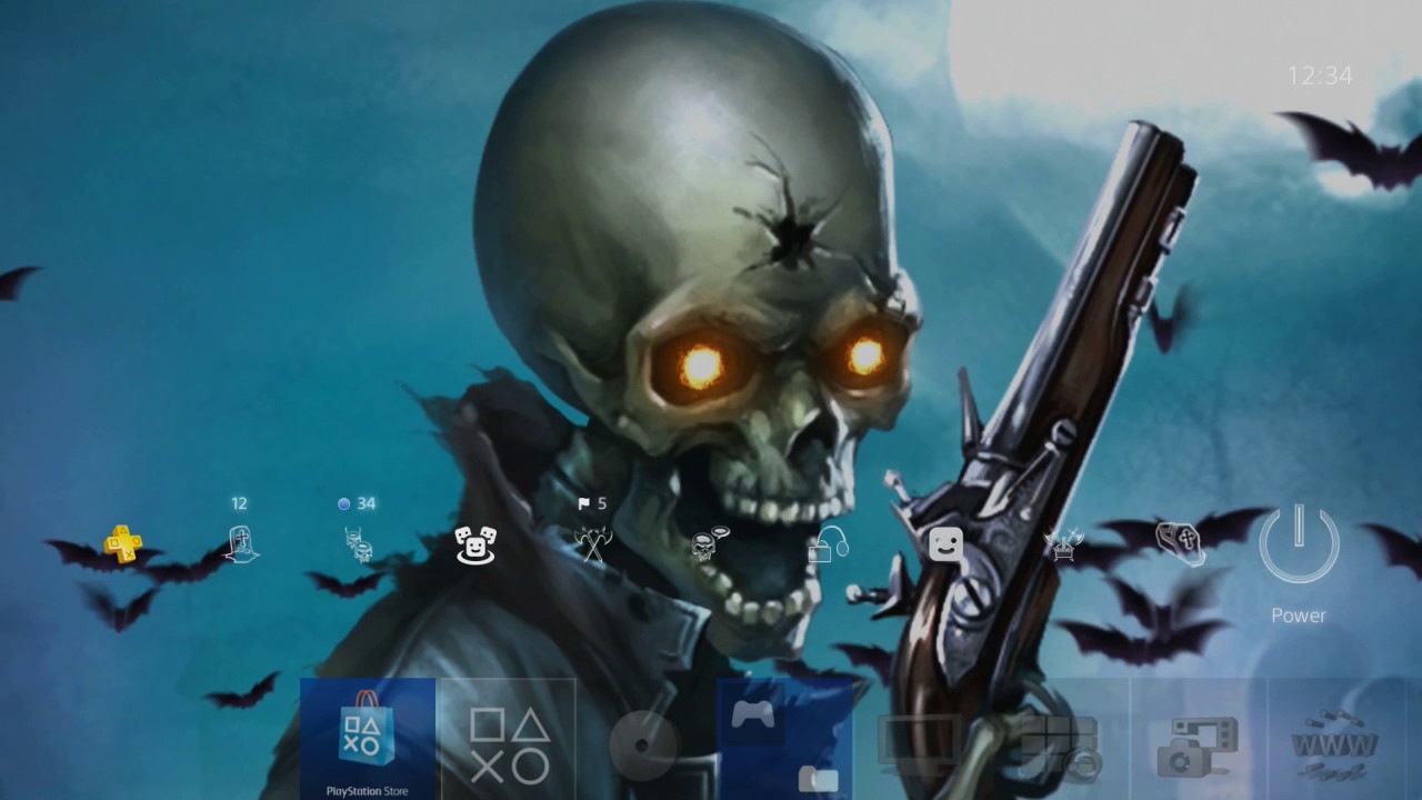 [PS4 Themes] Black Rider Skull HD Theme - YouTube