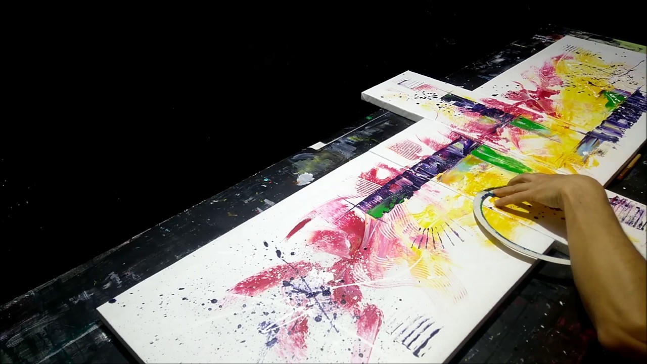 Abstract acrylic painting Demo HD Video "Bismark" - YouTube