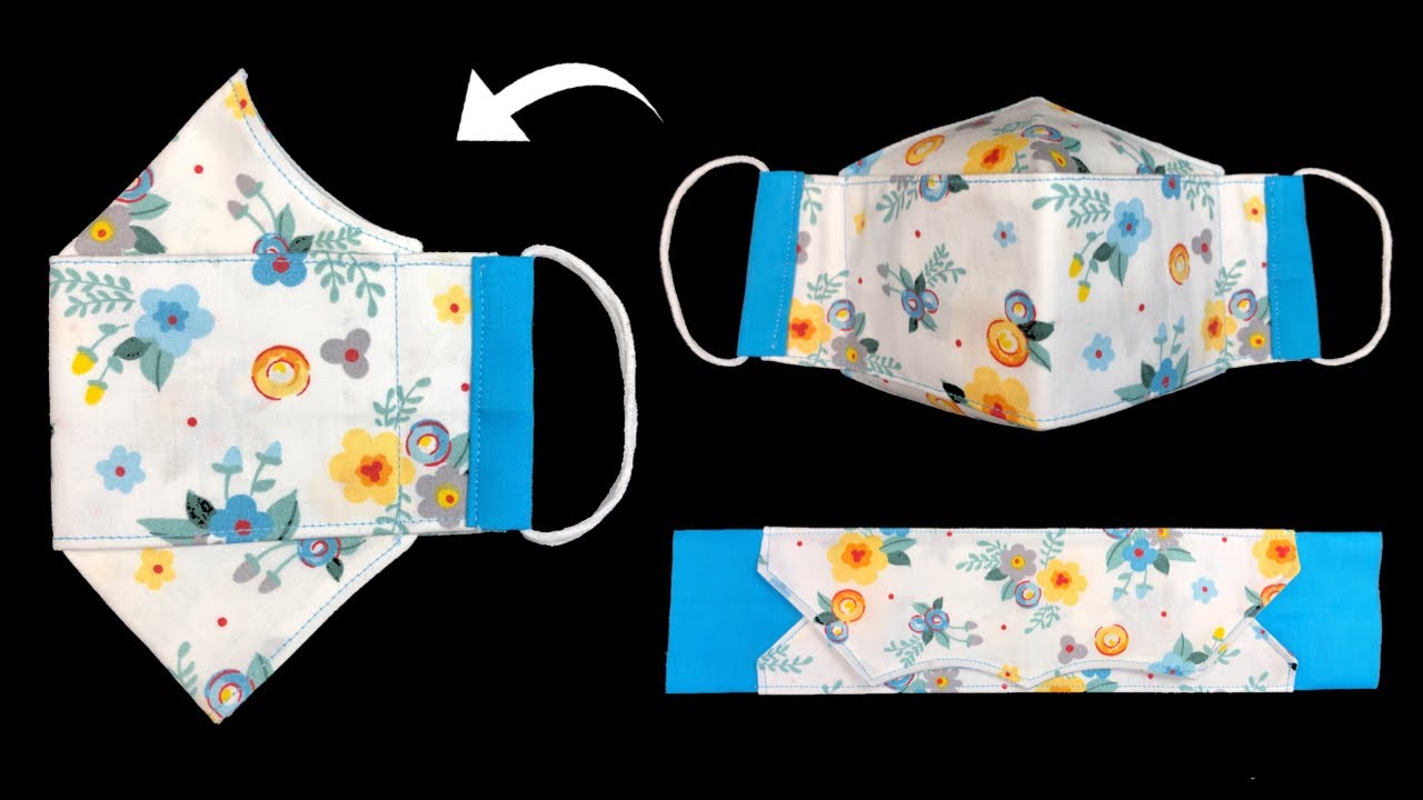 New Style 3D Mask. 3D Face Mask sewing tutorial. DIY 3D Face Mask ...