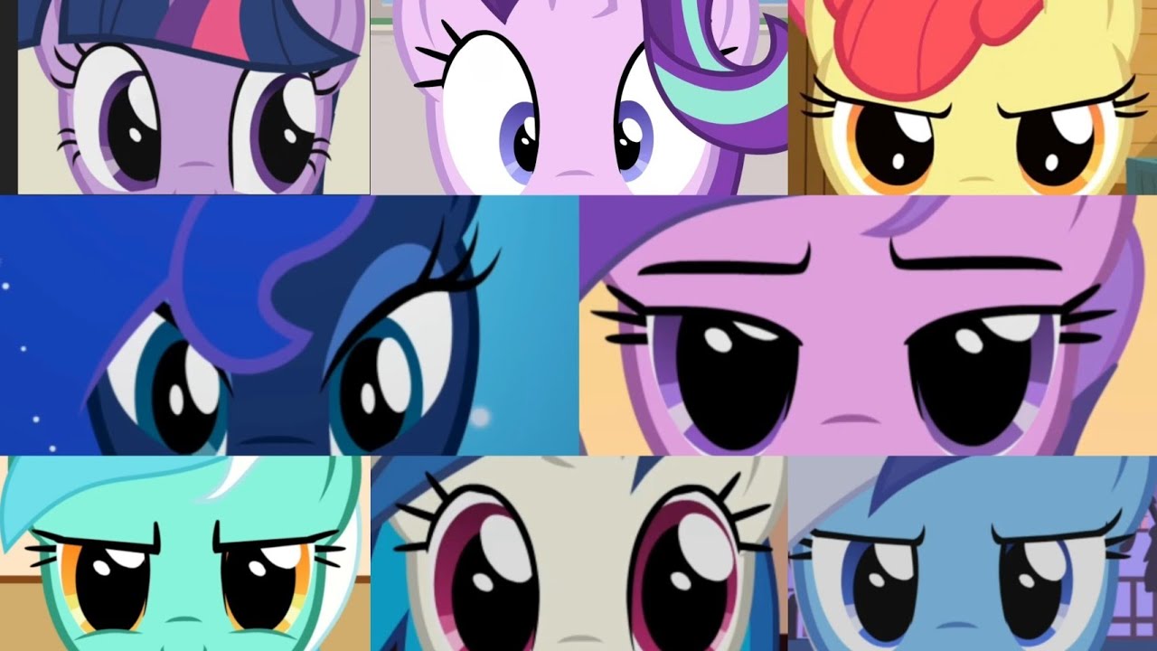 MLP Friendship of Magic Characters Pony and Princess Eye Blinking Close ...