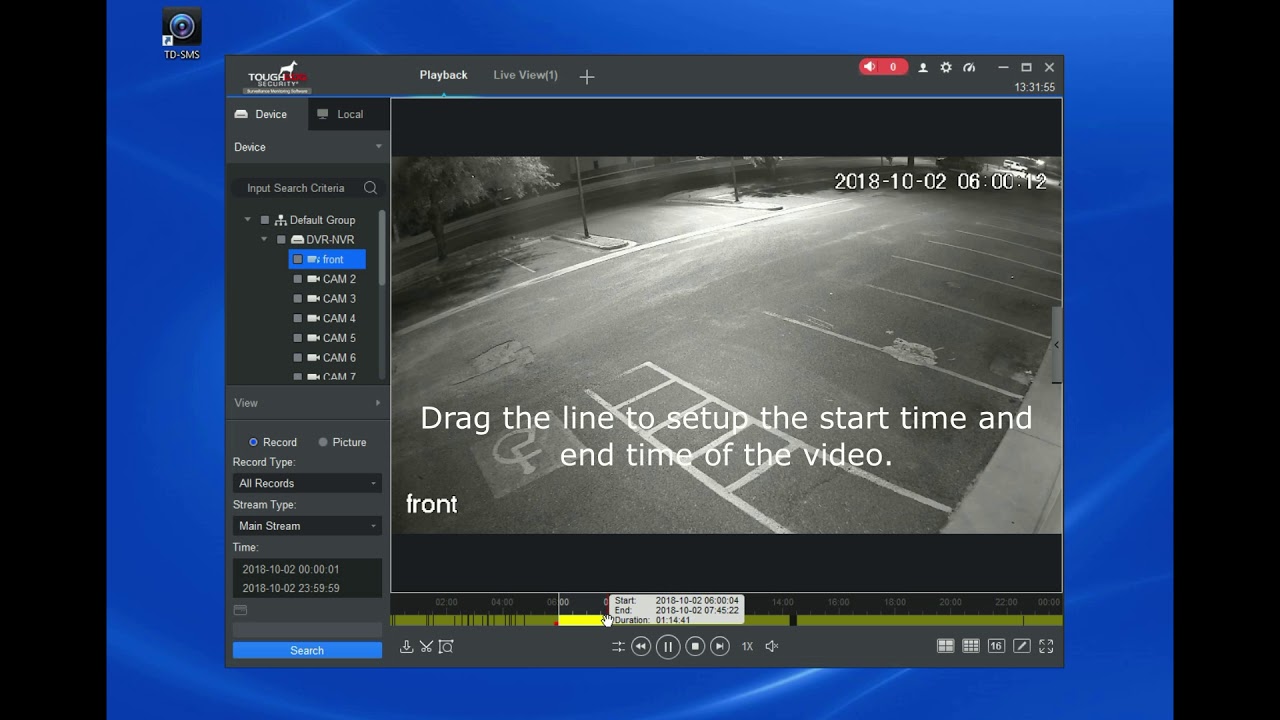 Playback DVR NVR on our TDSMS - YouTube