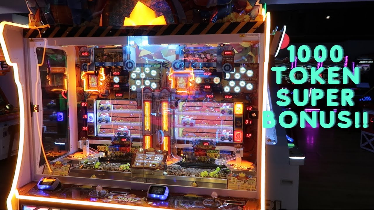 The Gold Miner - NEW COIN PUSHER - 1000 Token SUPER BONUS!!! - I Love This Game! - YouTube