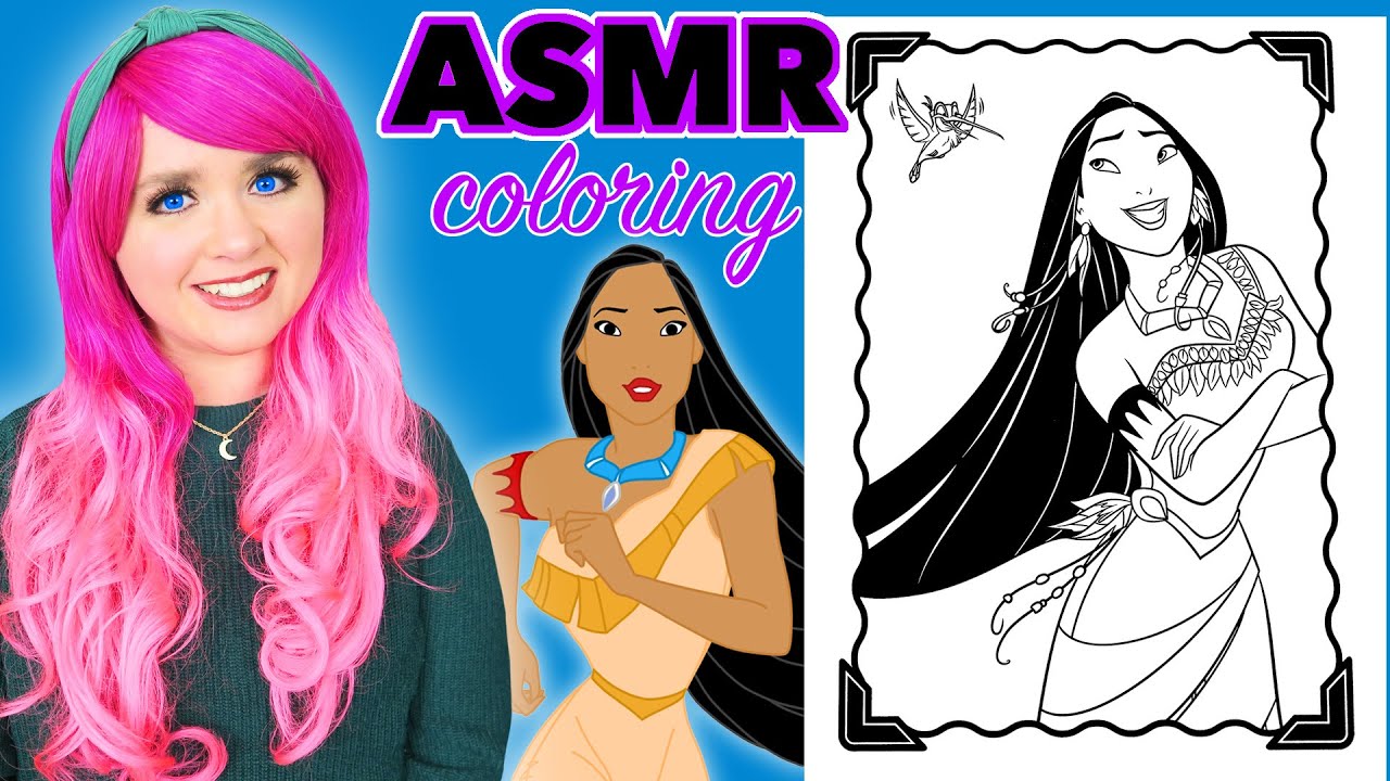 ASMR Coloring Pocahontas | Calming ASMR Coloring for Relaxation ...