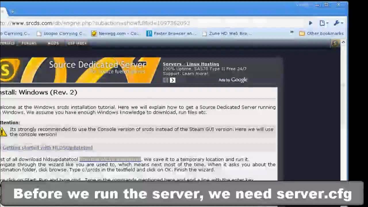 [HD] How to make a SRCDS CSS dedicated server - YouTube