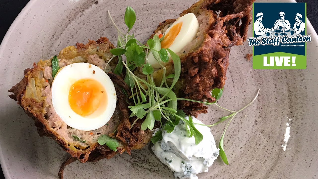 Chef Dan Doherty from Duck and Waffle, cooks a Scotch Bhaji recipe ...