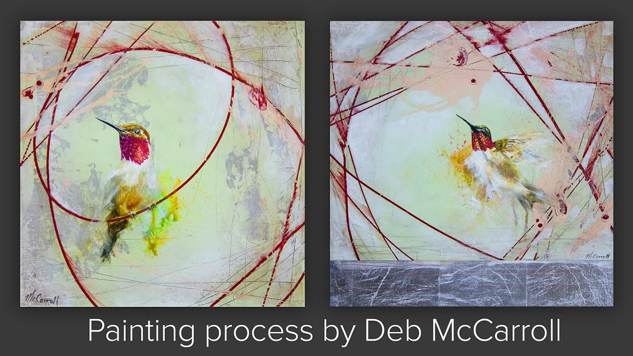 Painting process - hummingbirds - YouTube