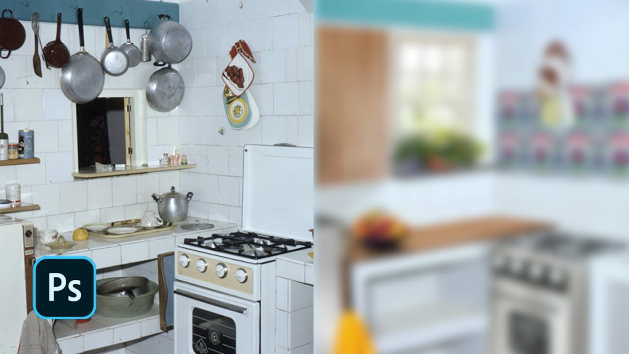 Extreme kitchen makeover on Photoshop - YouTube