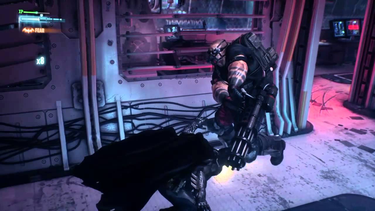 Batman Arkham Knight Minigun Brute Beatdown - YouTube