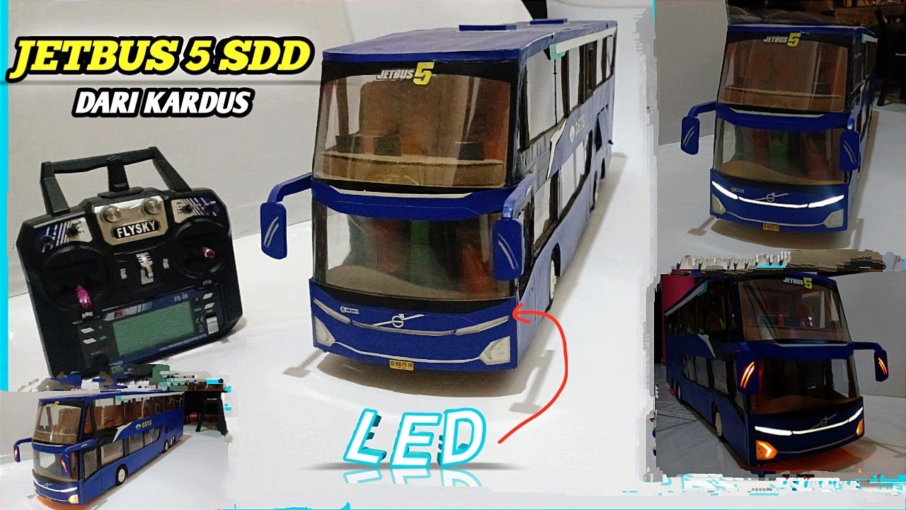 ROMBAK JETBUS 3 JADI JETBUS 5 SDD | DARI KARDUS FULL LED - YouTube