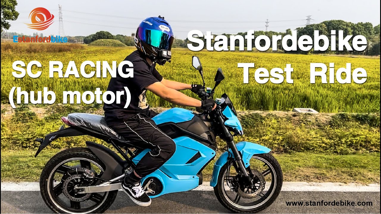 Electric motorcycle SC (hub-motor) ride test - YouTube