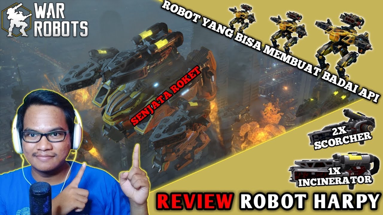 ROBOT DENGAN SENJATA ROKET! Review Robot Harpy War Robots Indonesia ...