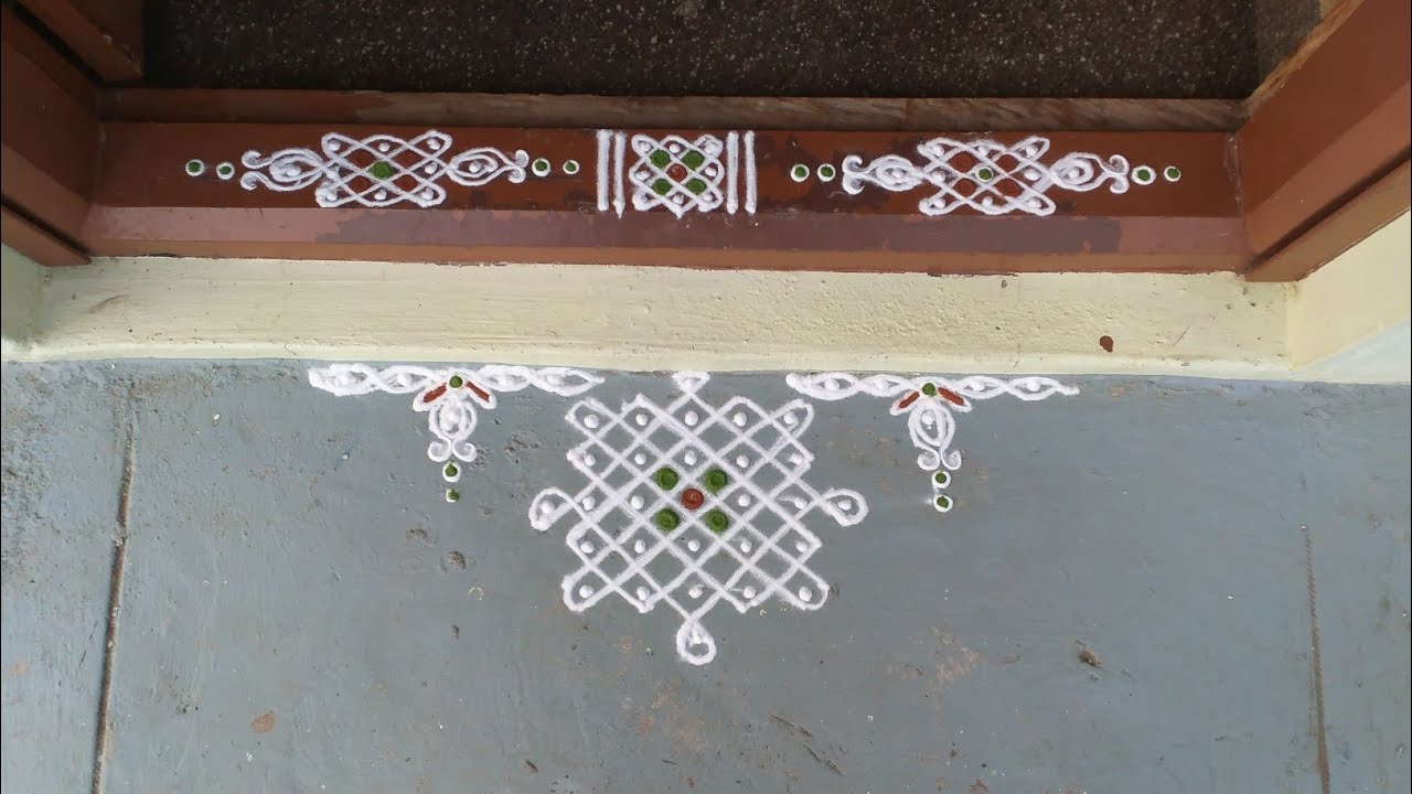 3*3 & 5*5 dots beautiful doorstep rangoli || simple kolam designs ...