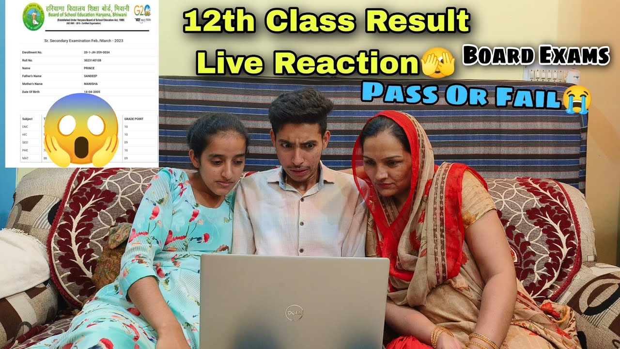 12th Class Result Live Reaction 2023 🫣😱| Family Result Reaction| 12th ...