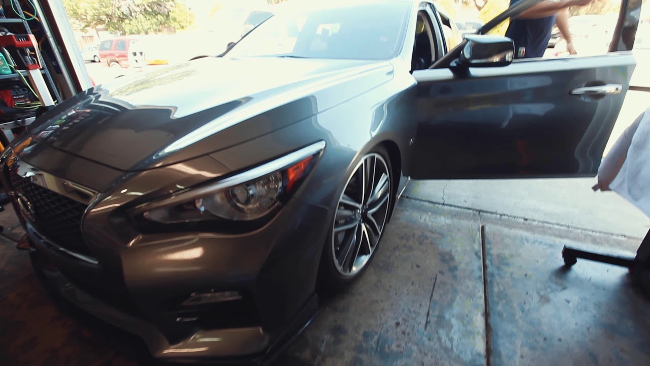 infiniti q50 Full Carbon Fiber lip kit install! - YouTube