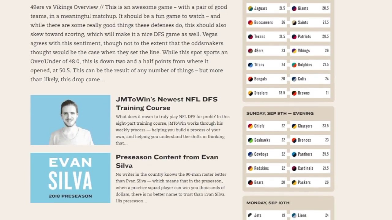 Introducing The One Week Season: Daily Fantasy Football from JMToWin ...