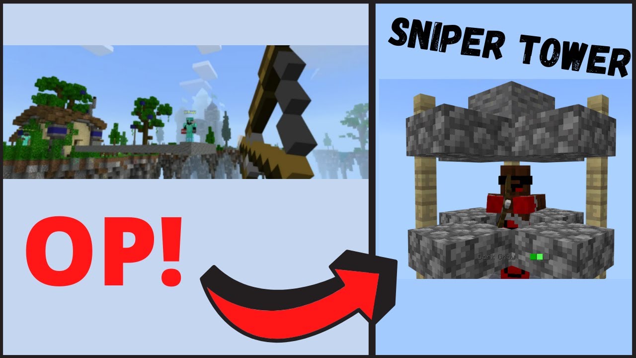 OP Sniper Tower Step by Step Tutorial For Minecraft Skywars! - YouTube