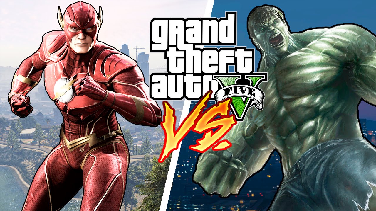Gta 5 Моды Флеш против Халка Эпическая битва героев в ГТА 5 Youtube